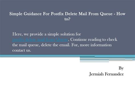 Simple Guidance For Postfix Delete Mail From Queue How To By Jermiah