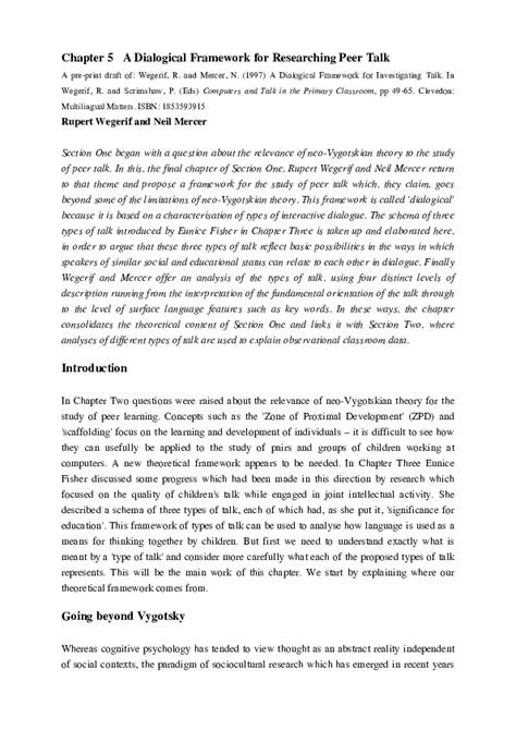 Pdf Dialogic Framework For Creative And Collaborative Problem Solving