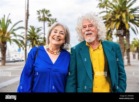 Senior Couple Of Old People Dating Outdoors Married Elderly Man And