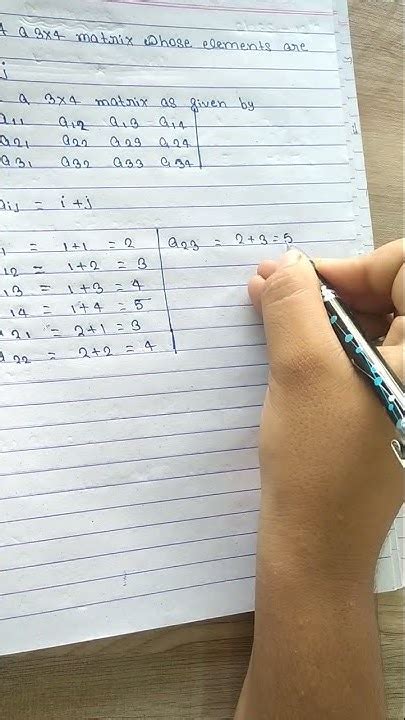12th class matrices question construct a 3×4 matrix whose elements are