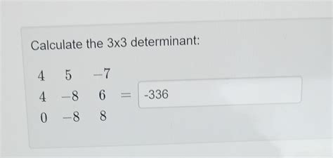 Solved Calculate The 3×3 Determinant
