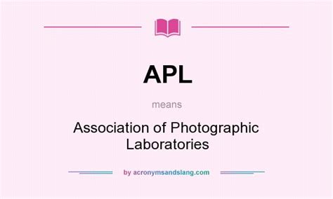 APL Association Of Photographic Laboratories In Undefined By AcronymsAndSlang Com