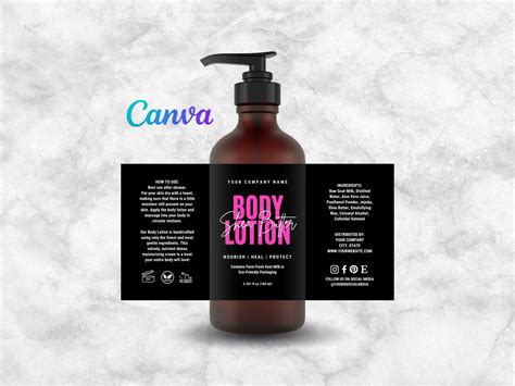 Body Lotion Bottle Labels Design Lotion Label Template Handmade