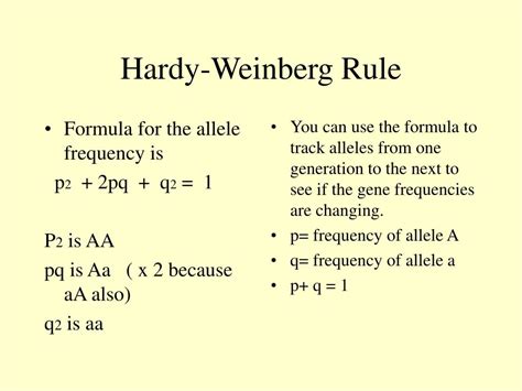 Ppt Hardy Weinberg Rule Powerpoint Presentation Free Download Id 1039604