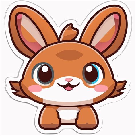 Premium Vector Easter Cute Bunny Hamster Hand Drawn Cartoon Sticker