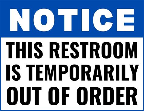 Free Printable Out Of Order Restroom Signs