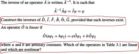 Solved The Inverse Of An Operator Â Is Written Â 1 It Is