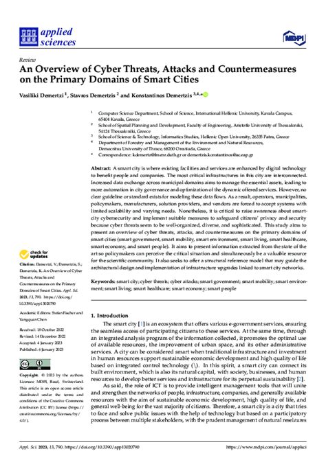 Pdf An Overview Of Cyber Threats Attacks And Countermeasures On The Primary Domains Of Smart