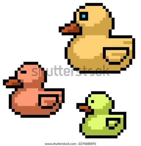 Pixel Art Plastic Duck Toy Stock Vector Royalty Free Shutterstock