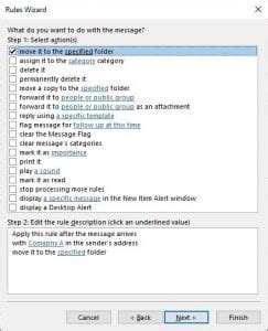 How To Move Emails Automatically From Any Person From A Company Address To A Particular Folder