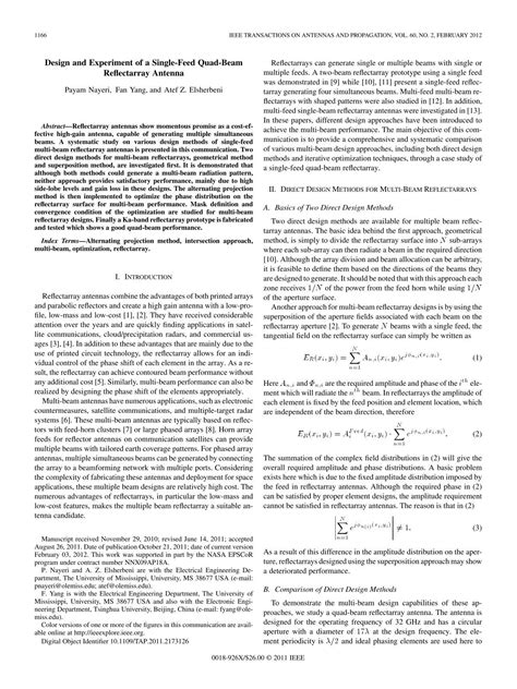 Single Feed Multi Beam Reflectarray Antennas Ieee Xplore
