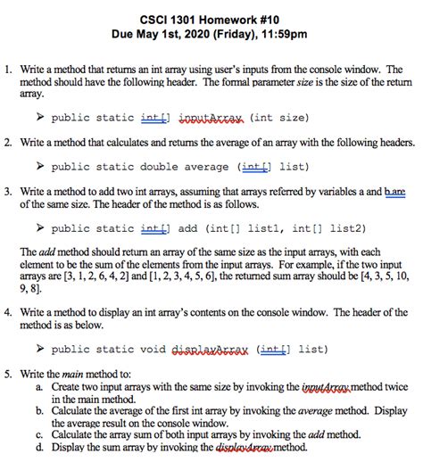 Solved Csci 1301 Homework 10 Due May 1st 2020 Friday