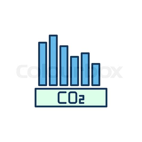 Co2 Carbon Dioxide Bar Chart Vector Concept Creative Icon Or Colourbox