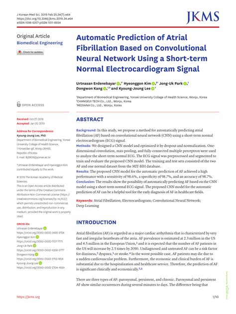 Pdf Automatic Prediction Of Atrial Fibrillation Based On Convolutional Neural Network Using A
