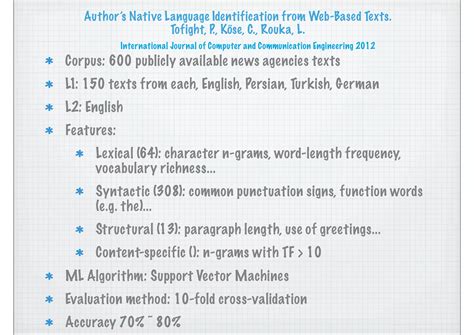 Native Language Identification Brief Review To The State Of The Art Pdf Web Development