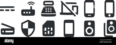 Set Of 12 Icons Hardware A Set Vector Icons Simple Set Linear Icons Set Big Ui Icon Set Ux