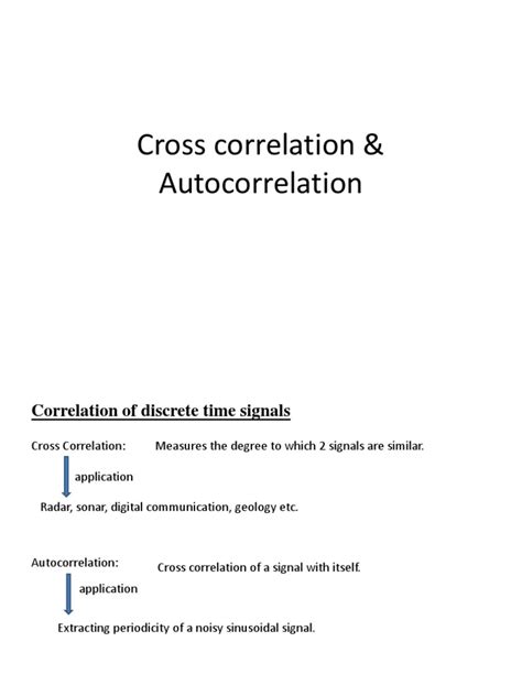 Cross Correlation And Autocorrelation Pdf Autocorrelation Information And Communications