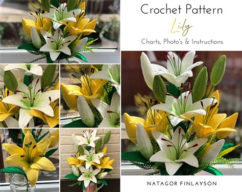 Crochet Lily Pattern Crochet Lily Lily Flower Pattern Etsy