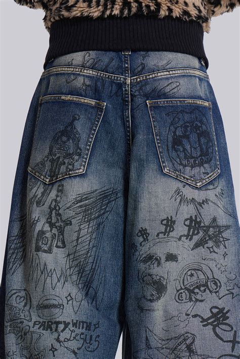 Graffiti Xl Colossus Washed Jeans Jaded London Clothing