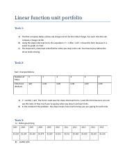 Linear Function Unit Portfolio Docx Linear Function Unit Portfolio Task 1 A The First Company