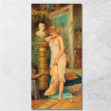 In The Atelier The Shy Model Hans Zatzka Canvas Print