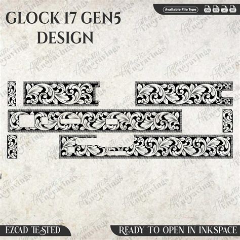 Glock17 Gen5 Scroll Design Svg Laserdesign Laserwork Laserdesign Ezcaddesign Metalart