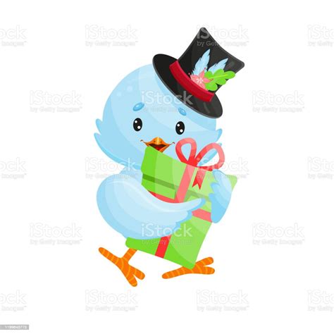 키가 큰 모자를 쓰고 선물을 주는 파란 새 소년 벡터 일러스트레이션 0명에 대한 스톡 벡터 아트 및 기타 이미지 0명 개념 개념과 주제 Istock