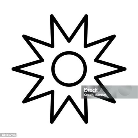 자연 컬렉션에서 태양 플레어 아이콘 흰색 배경에 격리 된 얇은 선형 태양 플레어 태양 라이트 윤곽 선 아이콘 라인 벡터 태양 플레어 기호 웹 및 모바일 기호 0명에 대한