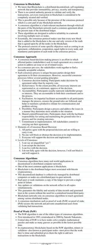 Blockchain Technology Unit Notes Pdf For Engineering Students PDF