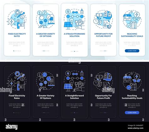 Pros Of Ppa Night And Day Mode Onboarding Mobile App Screen Stock Vector Image And Art Alamy