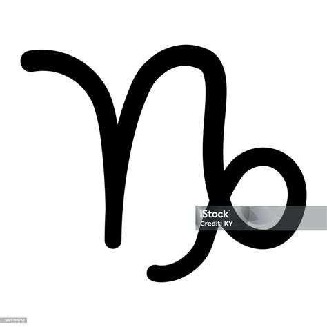 Capricorn Zodiac Sign Icon Vector Simple Black Outline Icon Stock Illustration Download Image