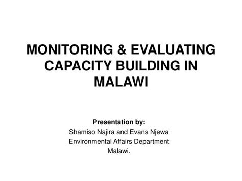 Ppt Monitoring And Evaluating Capacity Building In Malawi Powerpoint Presentation Id4408586
