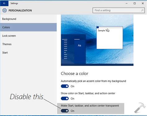 How To Disable Aero Glass Transparency From Start Taskbar Action