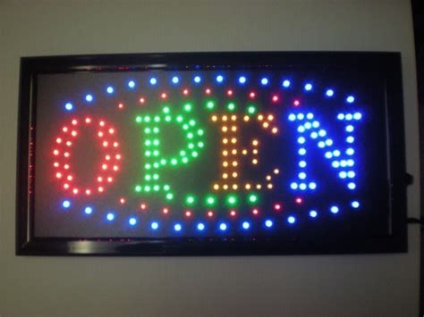 2xhome Led Open Sign 6 Line High Visibility Multi Color Animated