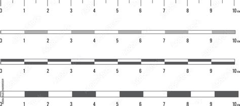 Creative Vector Illustration Of Map Scale Line Set Isolated On