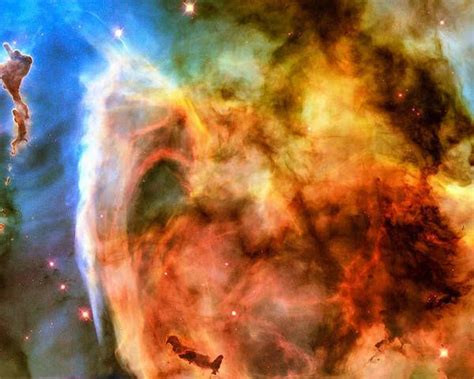 Space Image Carina Nebula Orange Yellow Blue Poster By Matthias Hauser