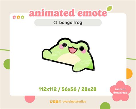 Animated Bongo Frog Emote For Twitch And Discord Bongo Cat Emote Animated Twitch Emote Frog