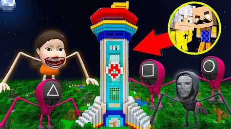 Squid Game ის უზარმაზარი კოშკი მაინკრაფტში Youtube