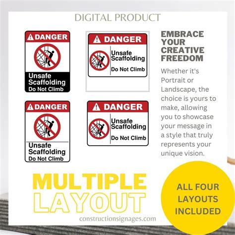 Unsafe Scaffolding Do Not Climb Printable Safety Signages Digital
