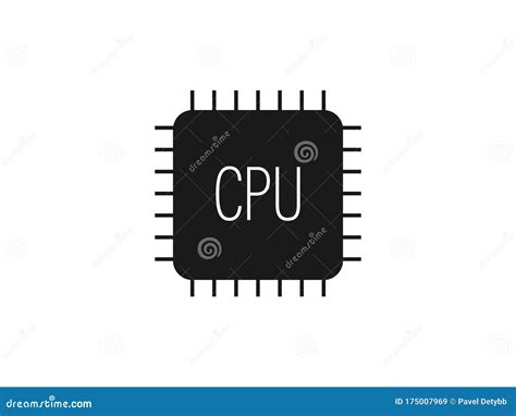 Cpu Processor Icon Vector Illustration Flat Design Stock Vector