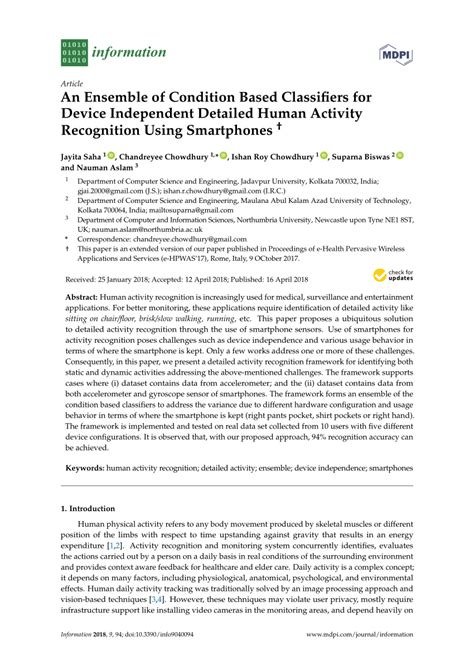 Pdf An Ensemble Of Condition Based Classifiers For Device Independent