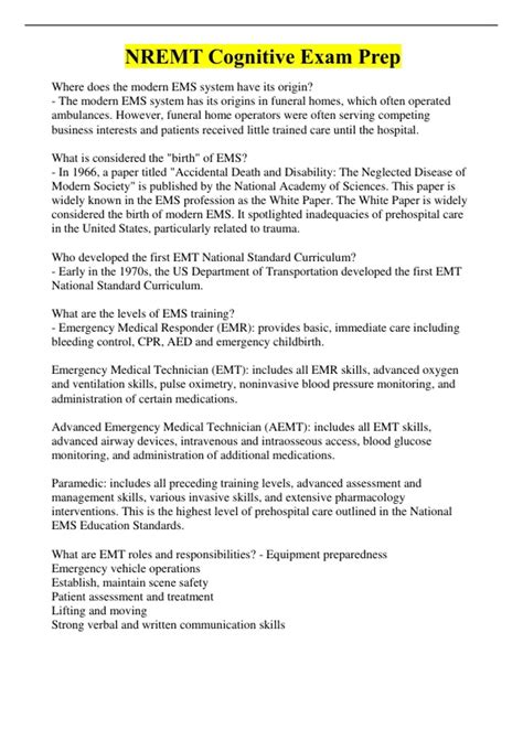 Nremt Cognitive Exam Prep Complete 20252026 Emt Certification