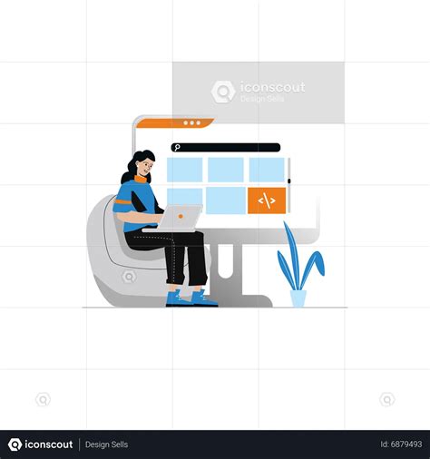 Girl Doing Coding Work Animation Free Download Science And Technology Animations Iconscout