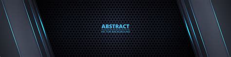 짙은 회색 카본 섬유 배경과 파란색 발광 선과 하이라이트 넓은 기술 현대 미래지향적 고급 추상적 배경 어두운 넓은 배너 0명에