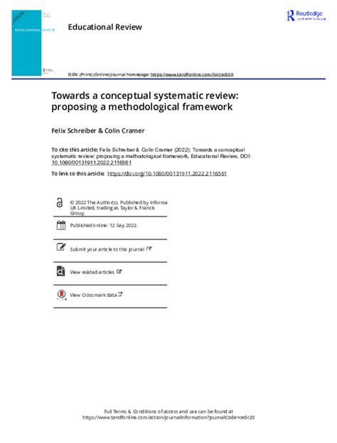 Pdf Towards A Conceptual Systematic Review Proposing A Methodological Framework