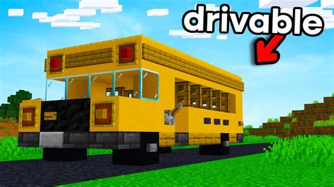I Made A Drivable School Bus In Minecraft Youtube