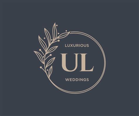 Ul Initials Letter Wedding Monogram Logos Template Hand Drawn Modern