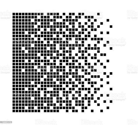 픽셀 분해 배경입니다 부패 효과 분산 된 점선 패턴 붕괴의 개념 간단한 사각형 입자와 추상 픽셀 모자이크 텍스처 흰색 배경의 벡터 그림 가득 찬에 대한 스톡 벡터 아트 및