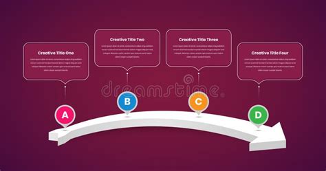 four steps business data presentation infographic template with 3d