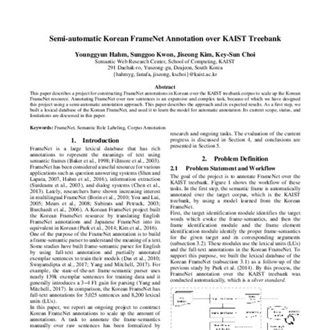 Semi Automatic Korean Framenet Annotation Over Kaist Treebank Acl